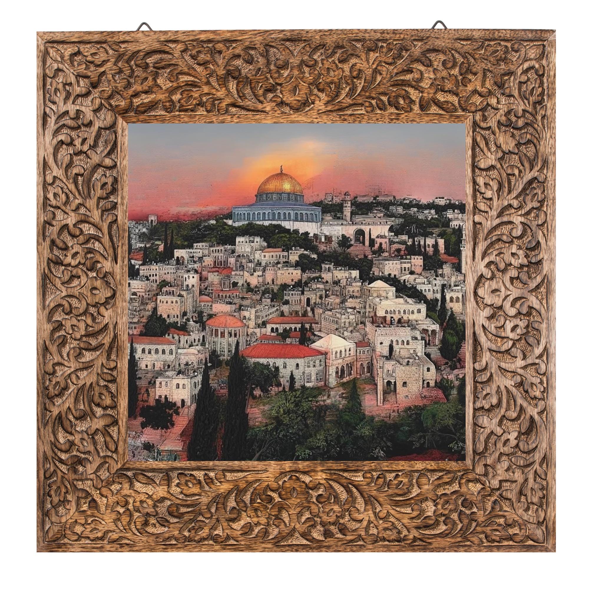 Vintage Jerusalem Art Print – Digital Download of Old City & Dome of ...