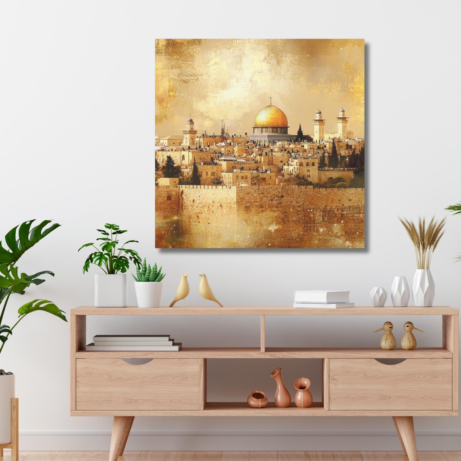 Jerusalem Neighborhoods Wall Art, Modern Jewish Home Decor, Judaica Art ...