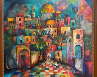 Jerusalem Neighborhoods Digital Download, Jewish Art, Judica Wall ...