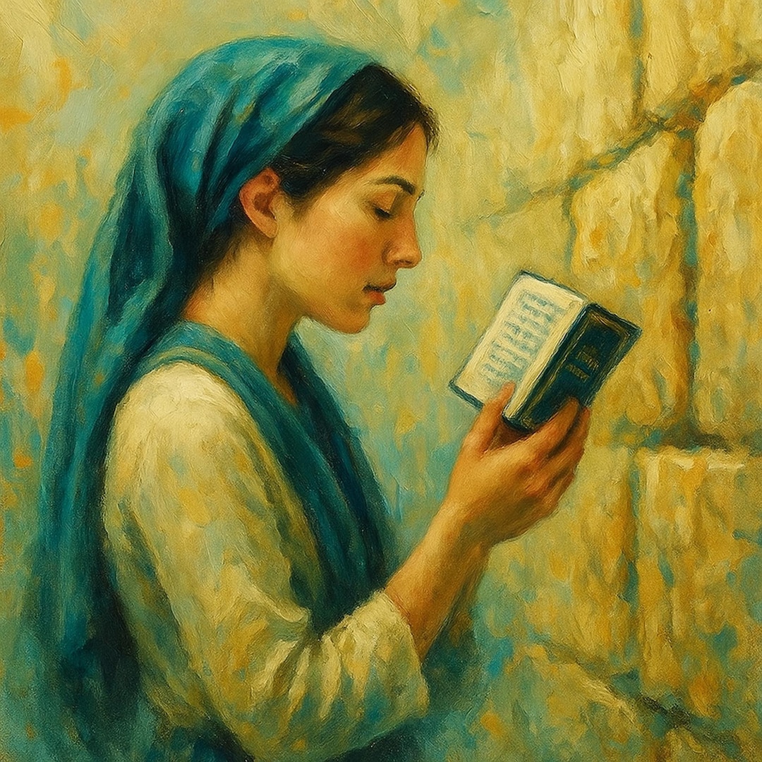 Jewish Woman Praying at the Western Wall – Digital Judaica Wall Art ...