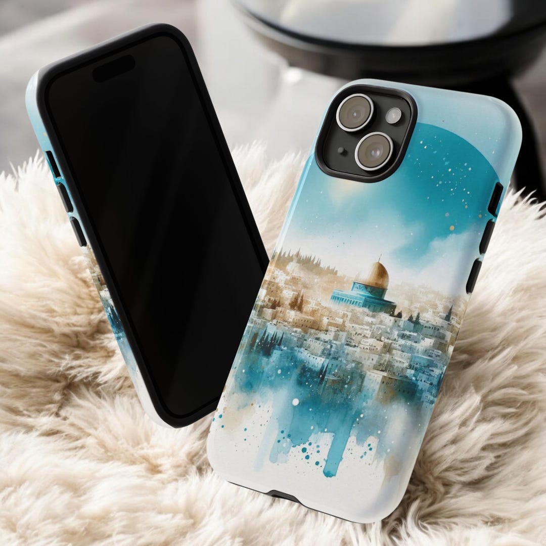 Custom Jerusalem Neighborhoods Phone Case ,jewish Heritage Art , Hebrew ...