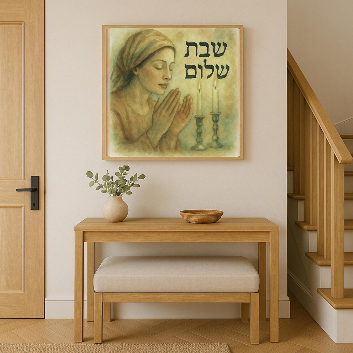Shabbat Shalom Floral Poster: Jewish Home Decor (PDF Download 40x40 Cm ...