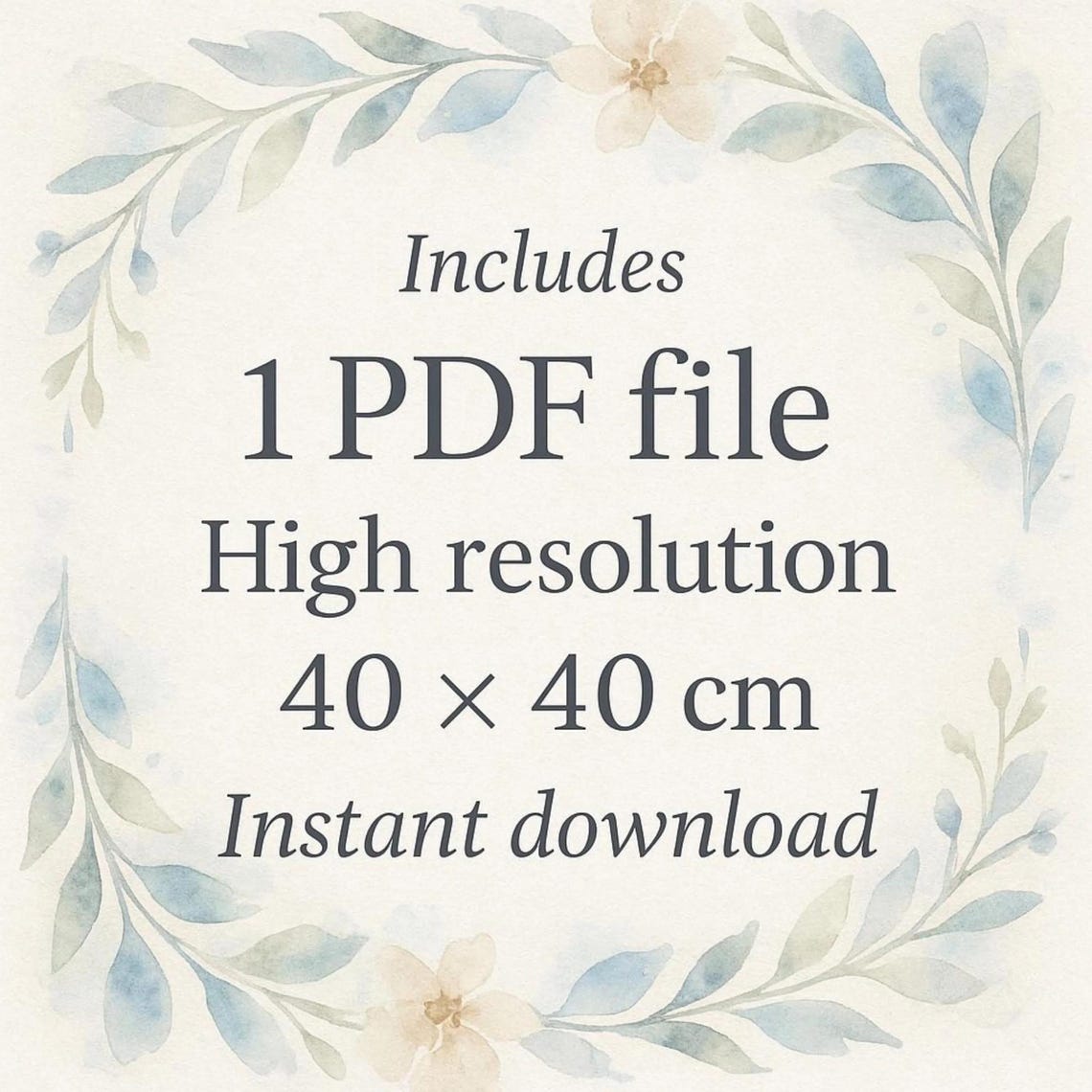 Hebrew Calligraphy Art Print: Botanical Florals, Pastel Watercolor (PDF ...