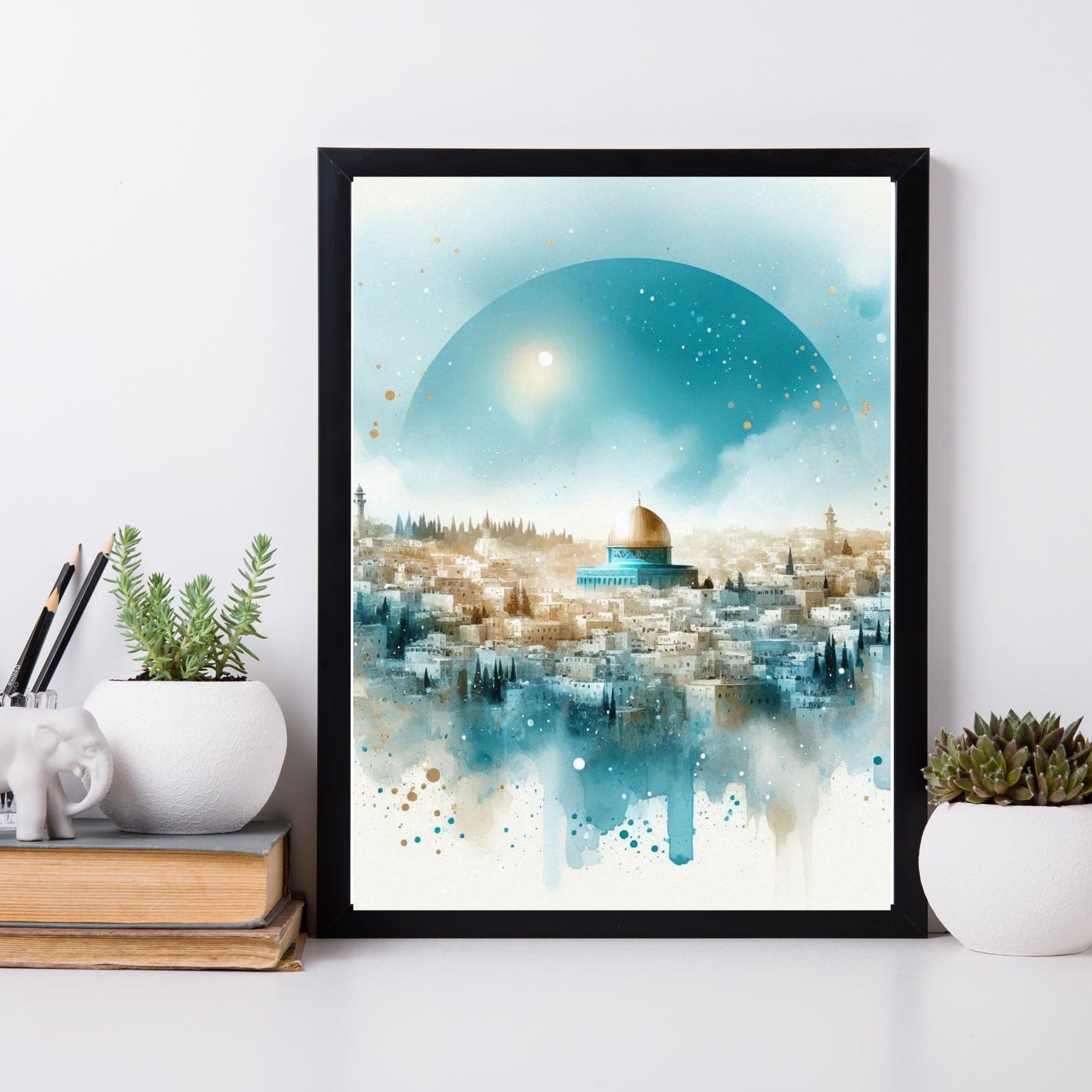 Jerusalem Neighborhoods - Digital Download, Jewish Art, Judica Wall ...