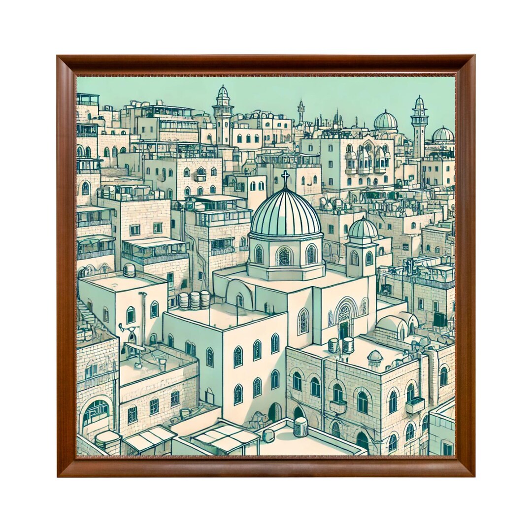 Jerusalem Old City Art Print, Digital Download of Dome of the Rock ...
