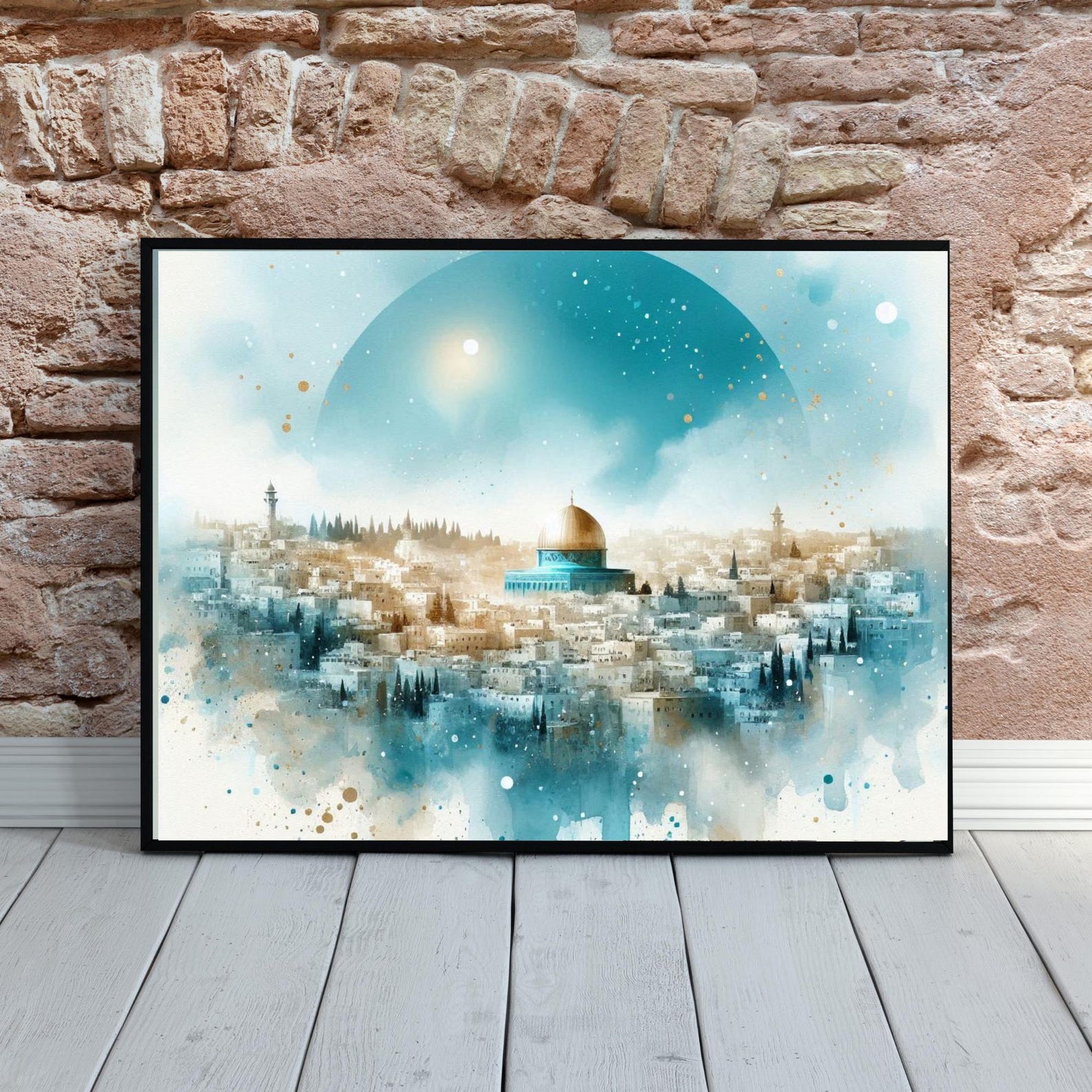 Jerusalem Neighborhoods - Digital Download, Jewish Art, Judica Wall ...