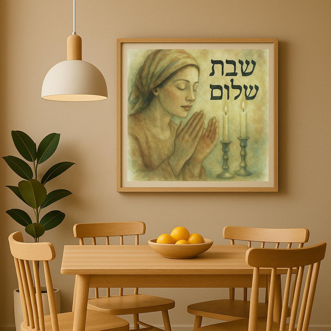 Shabbat Shalom Floral Poster: Jewish Home Decor (PDF Download 40x40 Cm ...
