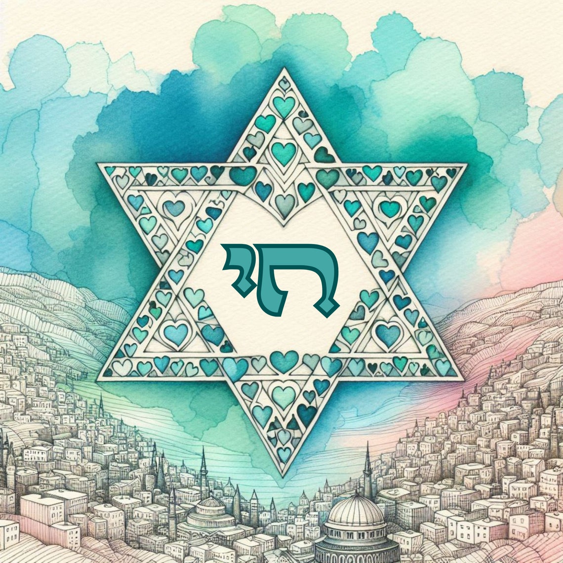 Jerusalem Neighborhoods Digital Download, Jewish Art, Judica Wall ...