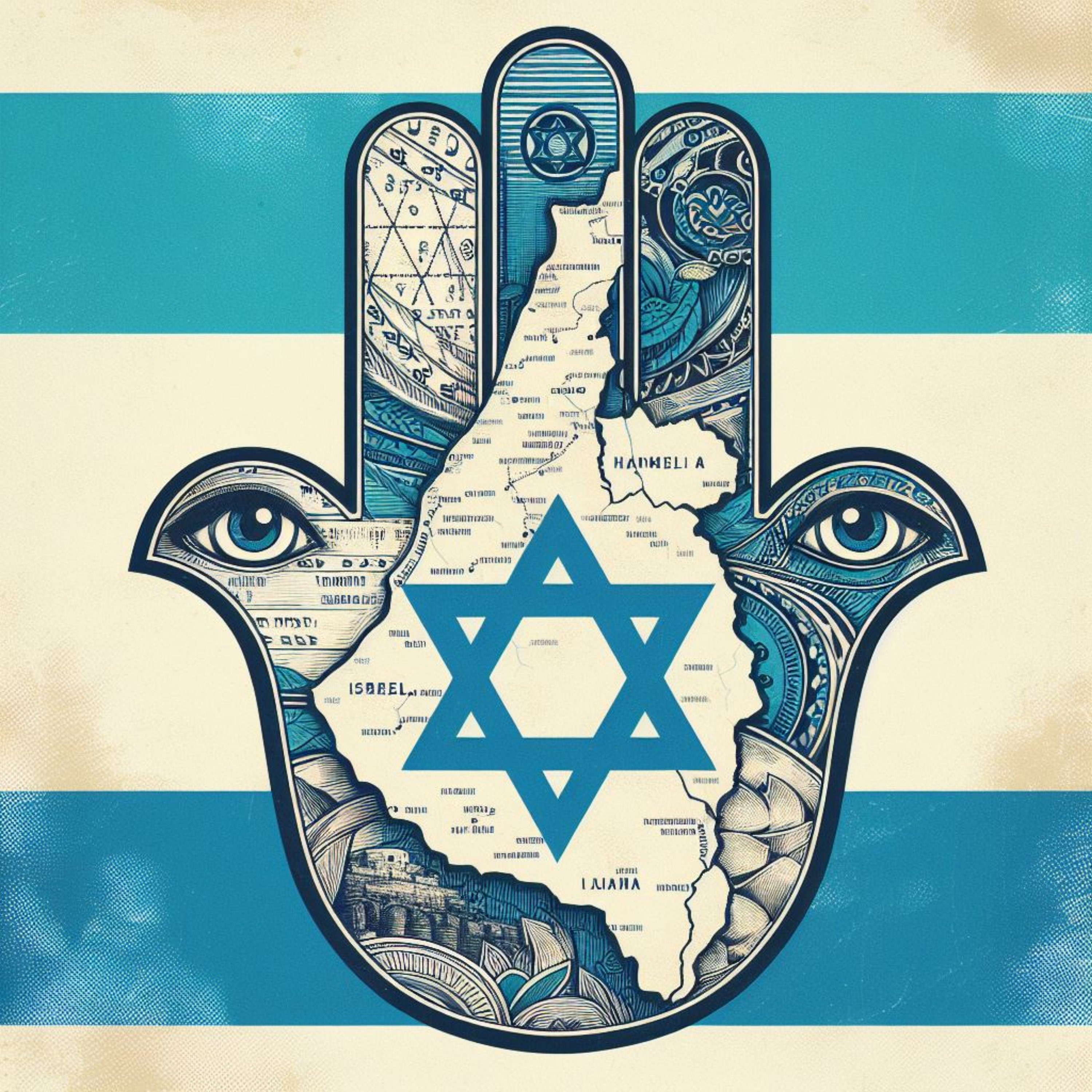 Am Israel Chai, Hamsa, Star of David,jewish Design, Jewish Wall Decor ...