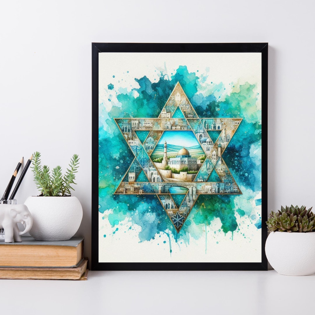 Jerusalem Neighborhoods Digital Download, Jewish Art, Judica Wall ...