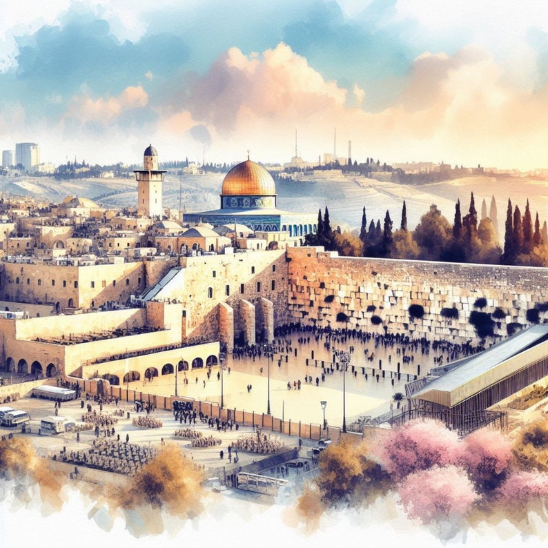 Jerusalem Old City Art Print – Digital Download of Dome of the Rock ...