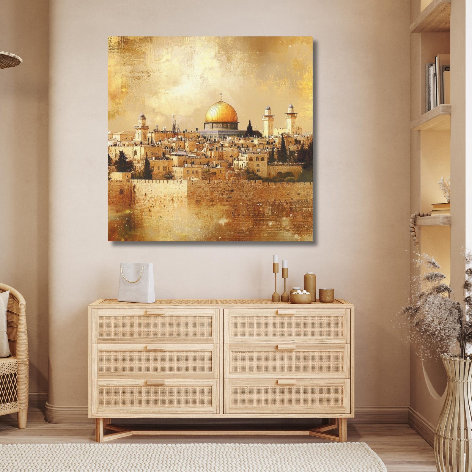 Jerusalem Neighborhoods Wall Art, Modern Jewish Home Decor, Judaica Art ...