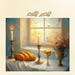 Shabbat Table Art Print – Challah, Candles and Wine Near Window ...