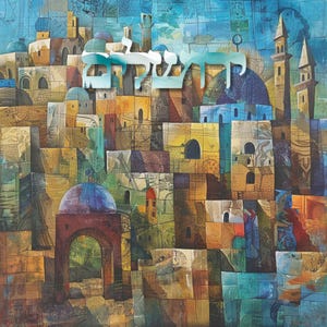 Jerusalem Neighborhoods Digital Download, Jewish Art, Judica Wall ...