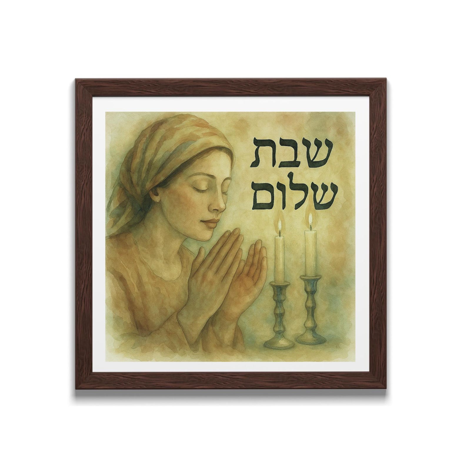 Shabbat Shalom Floral Poster: Jewish Home Decor (PDF Download 40x40 Cm ...
