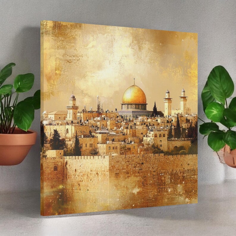 Jerusalem Neighborhoods Wall Art, Modern Jewish Home Decor, Judaica Art ...