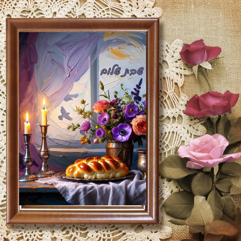 Shabbat Shalom Wall Art | Jewish Sabbath Printable | Judaica Decor | Digital Download for Jewish ...