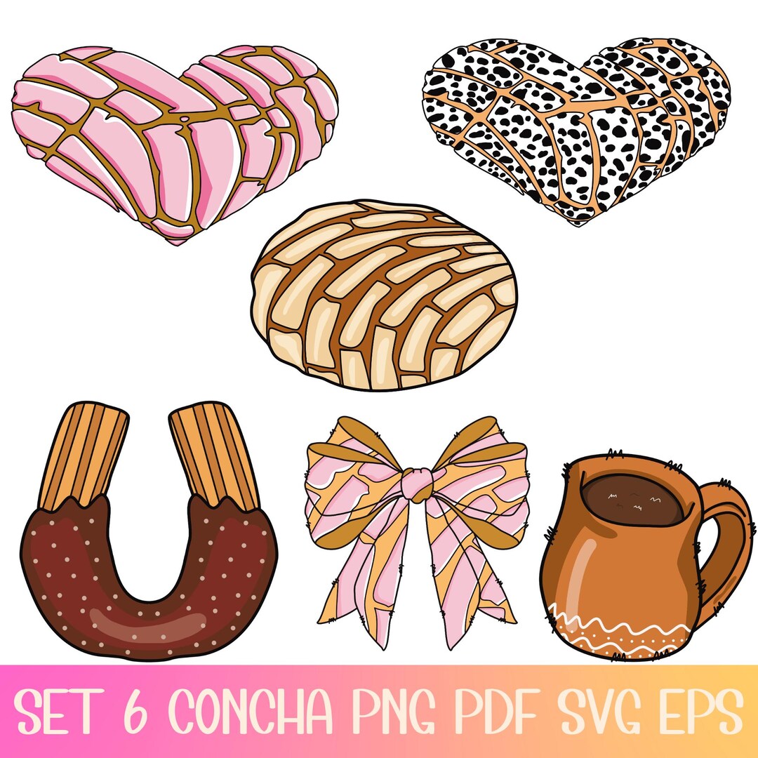 Concha Valentine's Bundle Png, Retro Valentine Png, Mexican Valentine ...