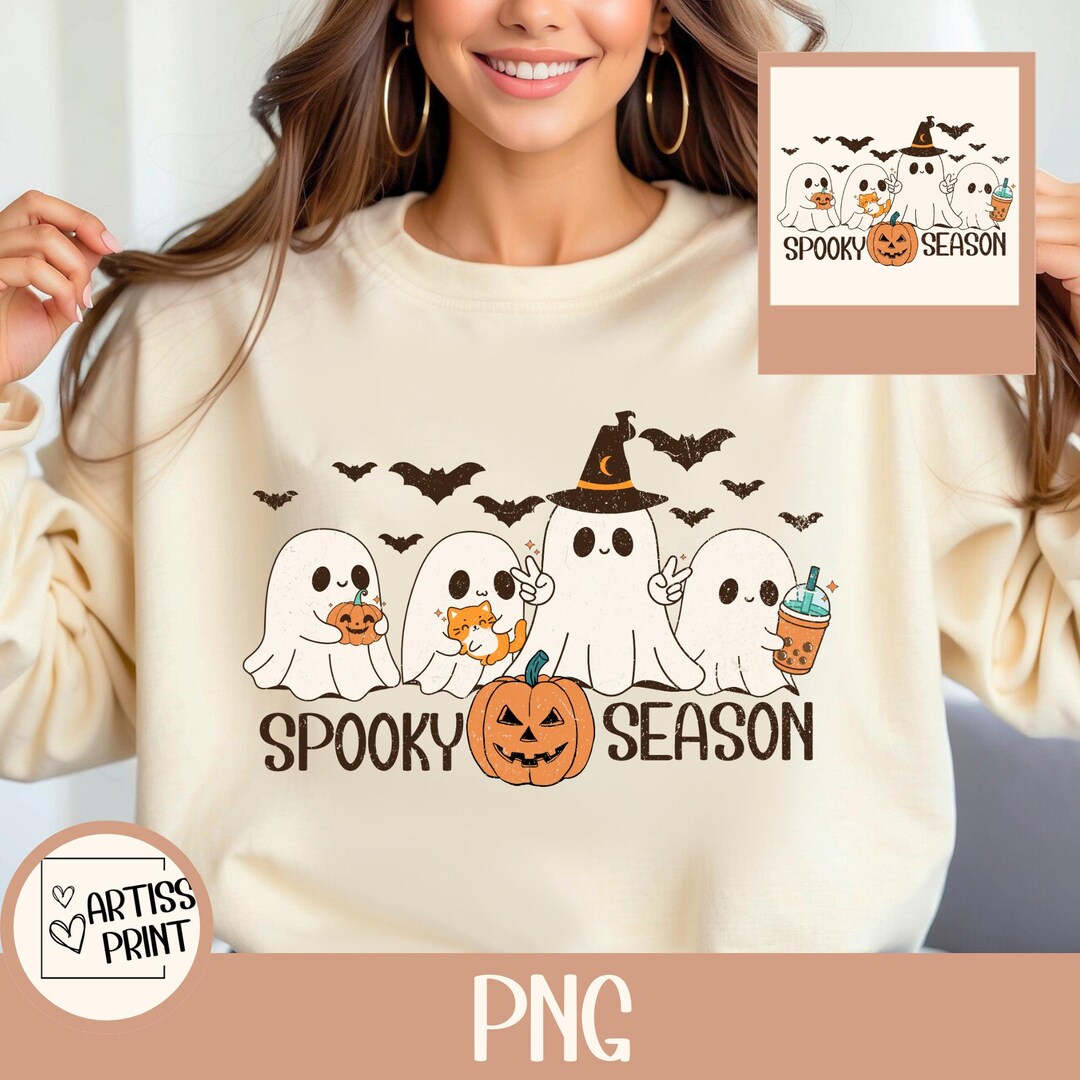 Retro Ghosts Png, Cute Halloween Ghosts Png, Vintage Ghost Png, Ghosts ...