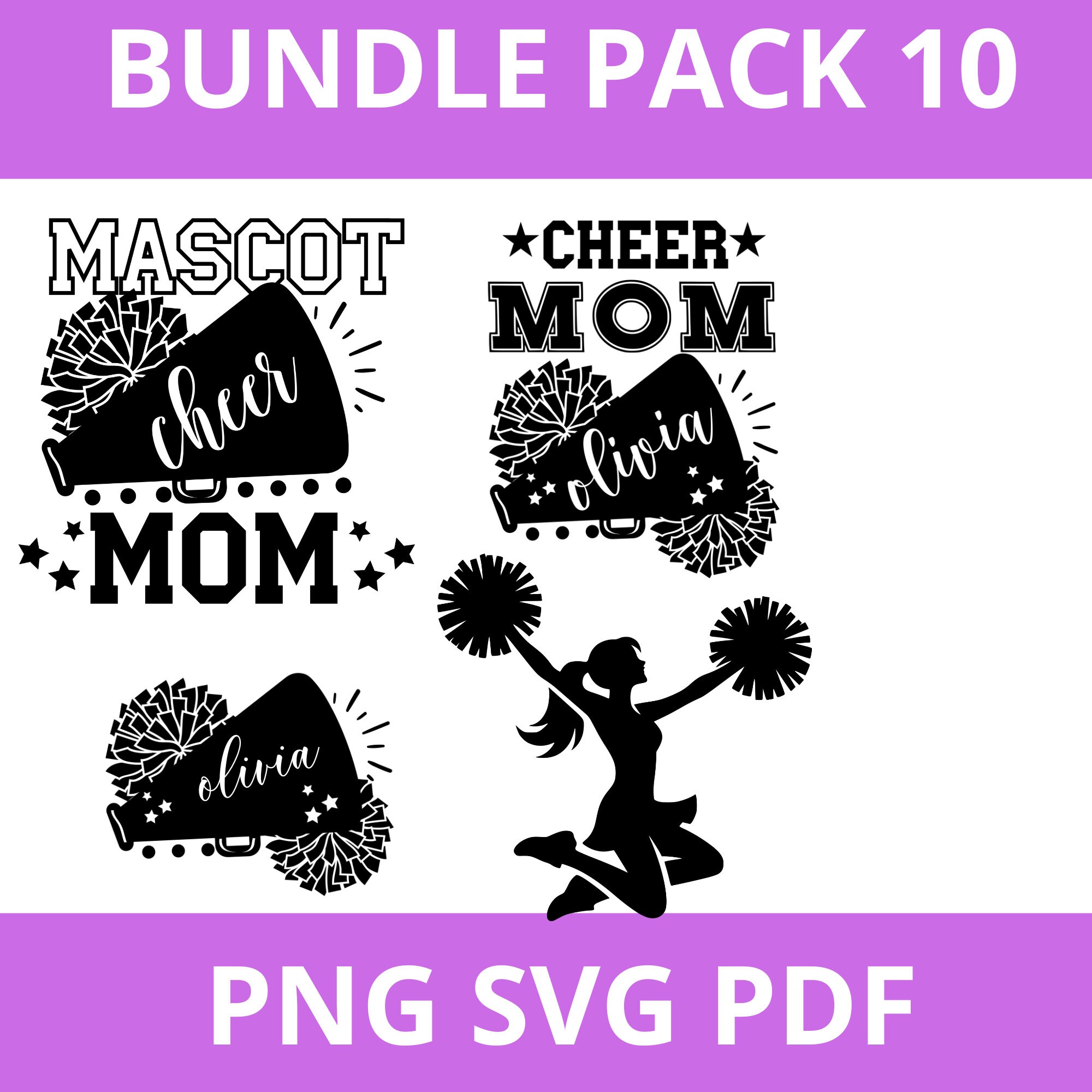 Cheer BIG SVG Bundle, Cheerleading SVG, Cheer Svg, Megaphone Svg, Cheer ...