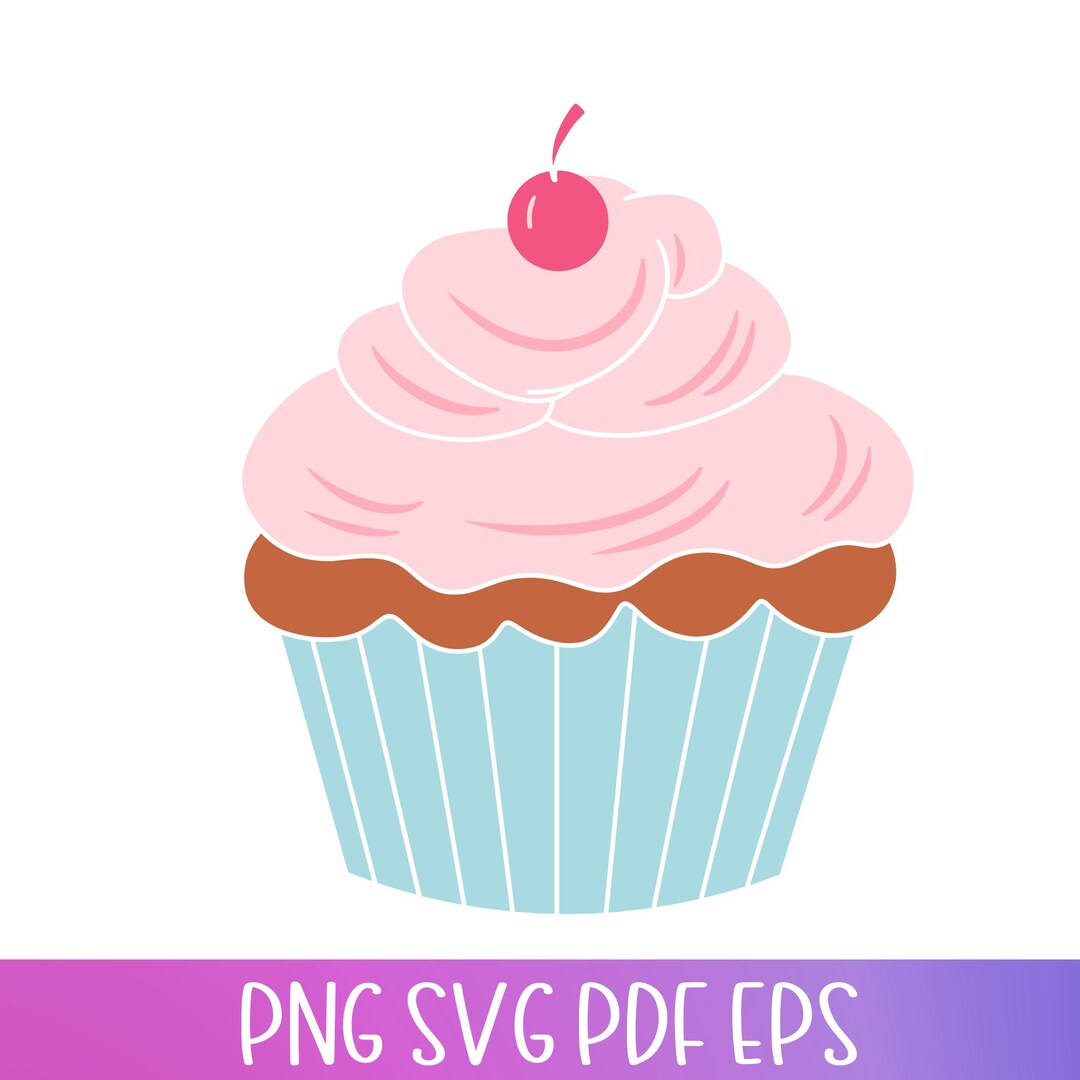 Cupcake SVG, Cute Cupcake SVG, Birthday Party Decorations SVG, Cupcake ...