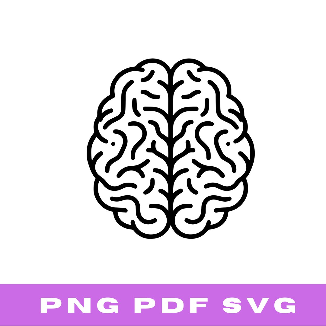 Saúde mental svg, cérebro svg, clipart do cérebro humano, design de ...