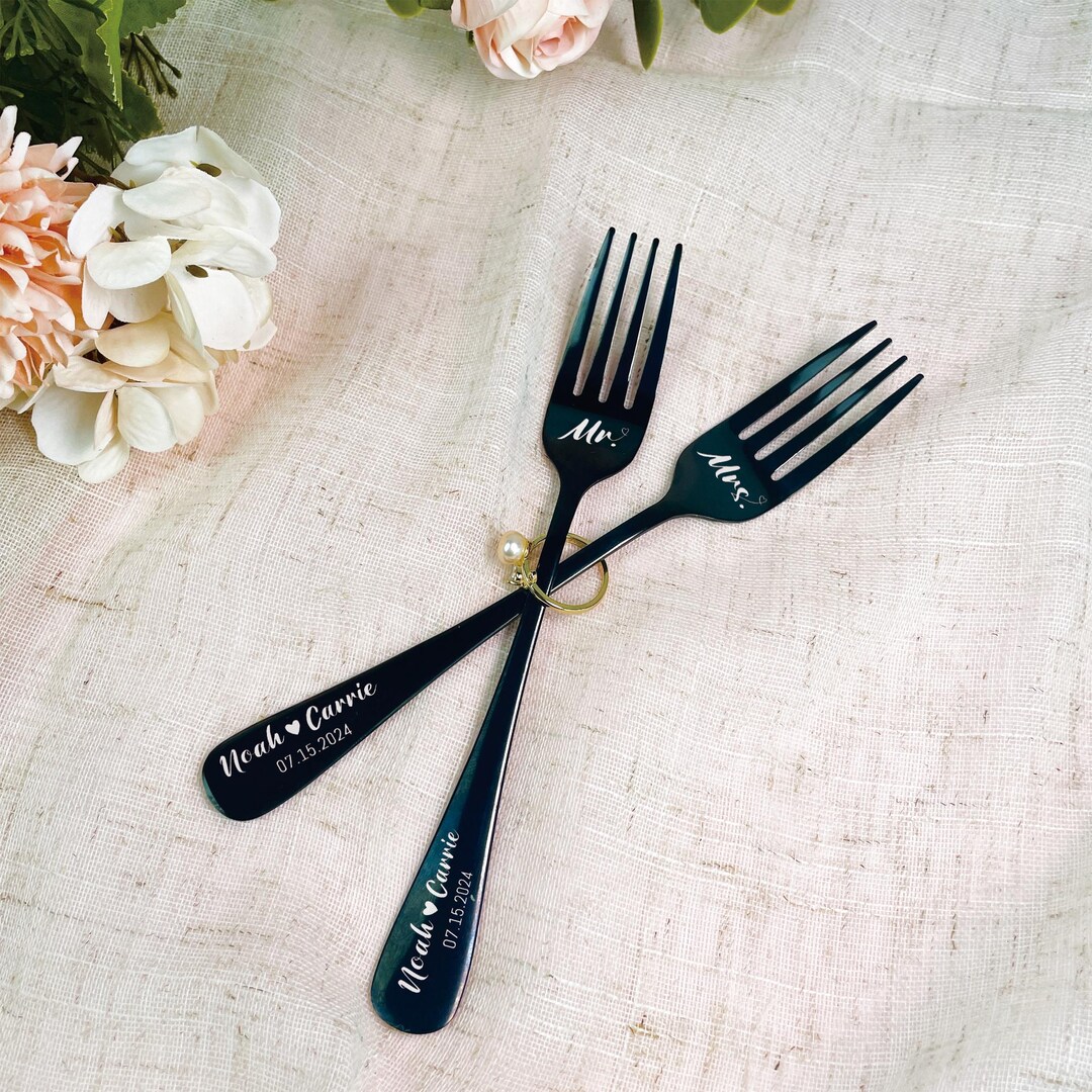 Custom Wedding Day Forks,personalized Mr Mrs Keepsake for Bride ...