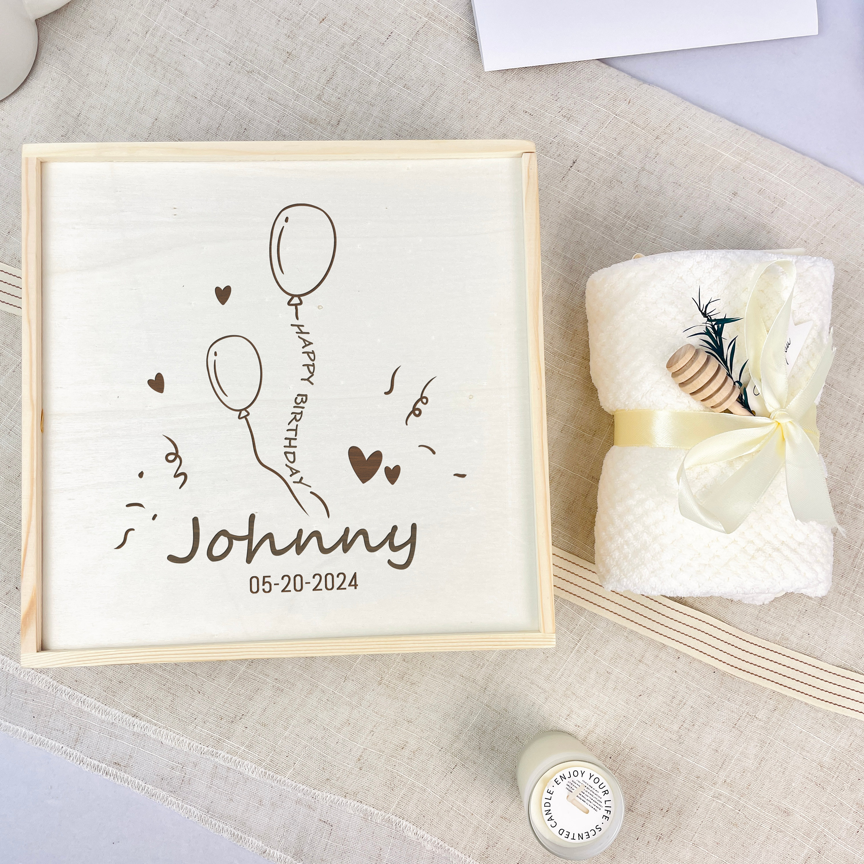 Custom Birthday Gift Box , Happy Birthday Gift Box for Her, Handmade ...