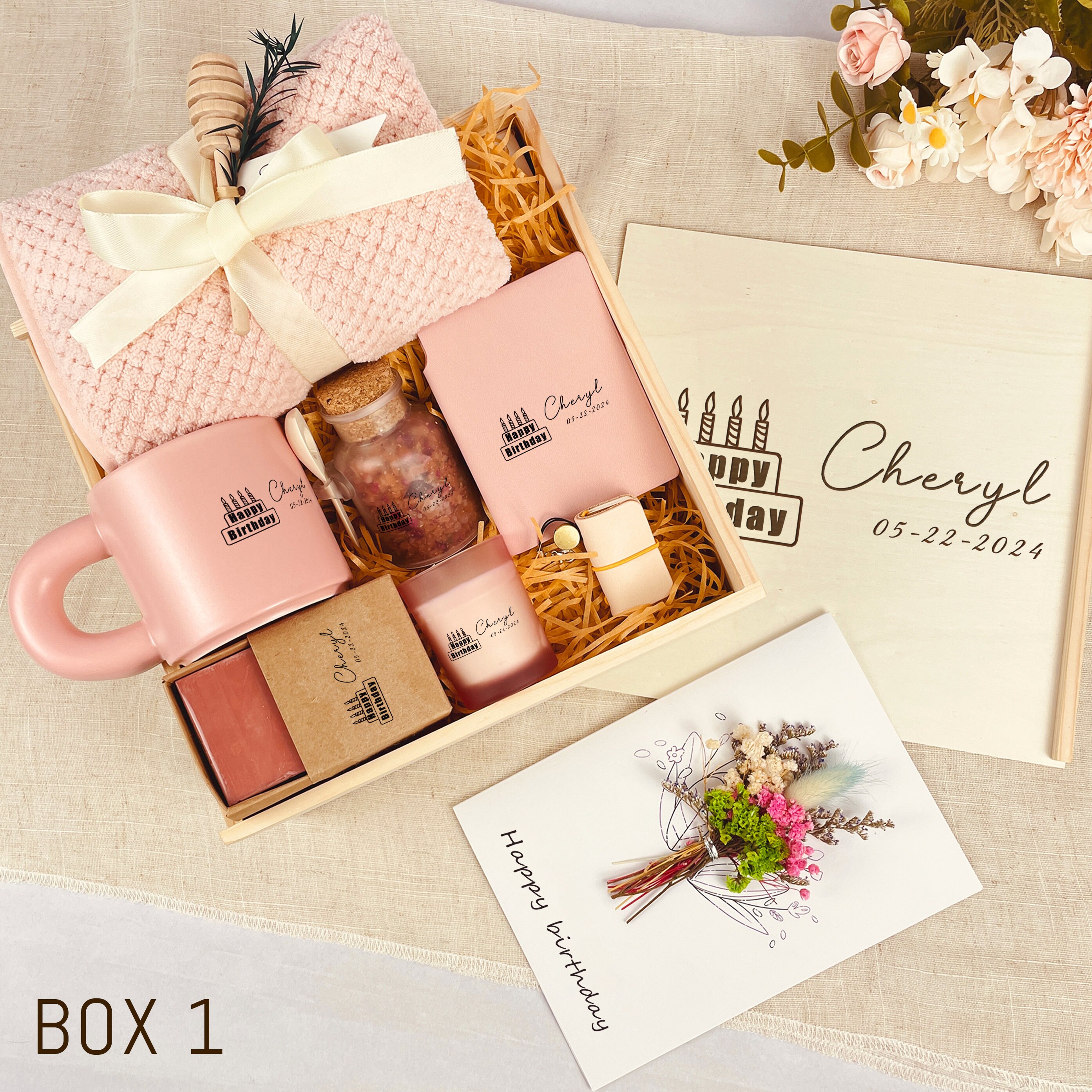 Custom Birthday Gift Box , Happy Birthday Gift Box for Her, Handmade ...