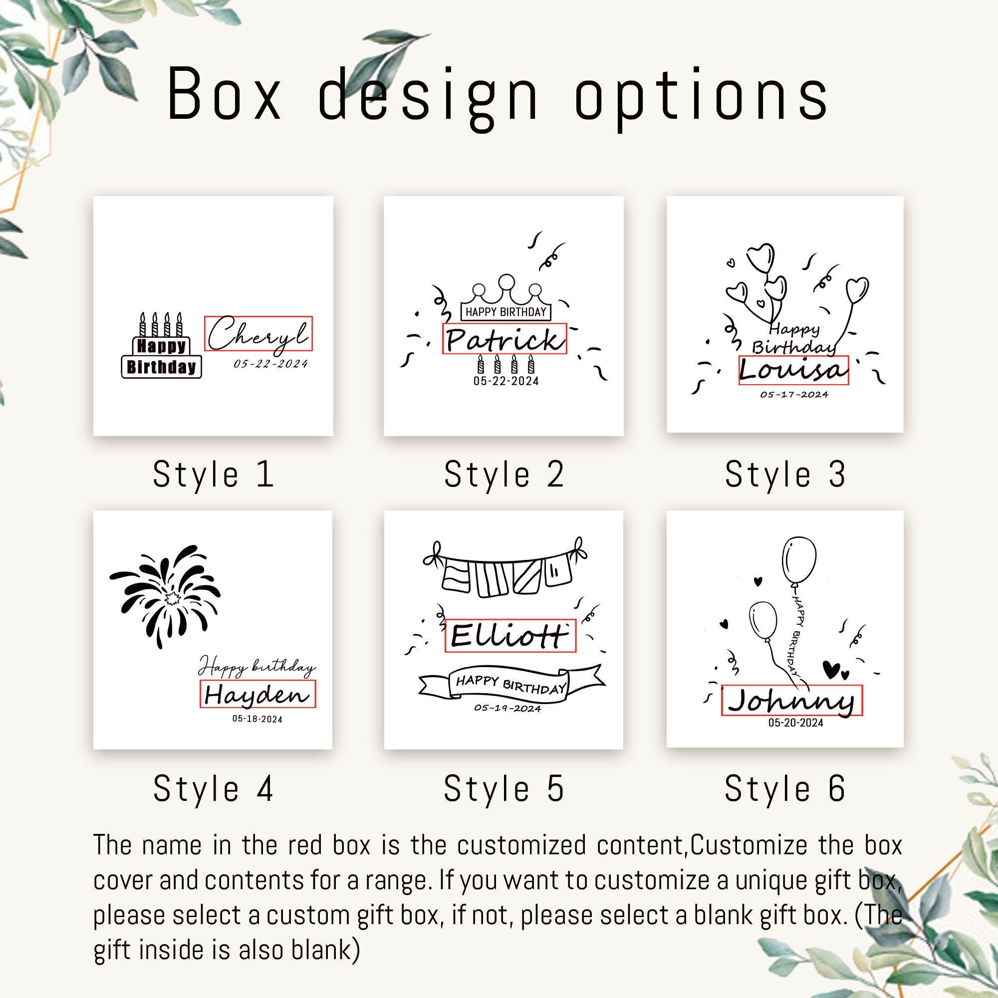 Custom Birthday Gift Box , Happy Birthday Gift Box for Her, Handmade ...