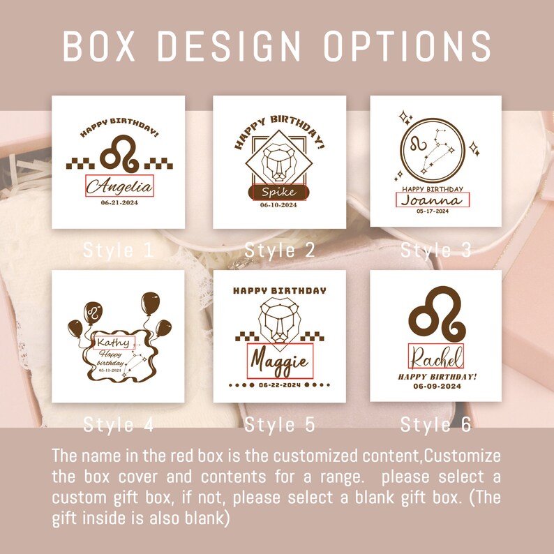 Personalized Leo Birthday Gift Box for Friends, July August Birthday ...