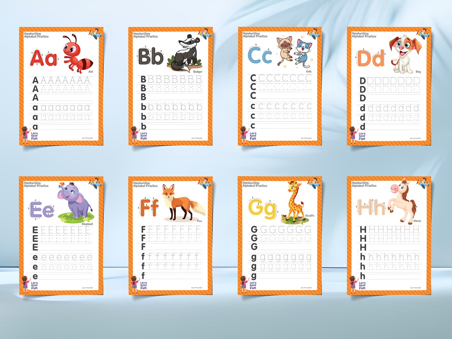 Cursive Alphabet Practice for Kids, Enriched With Animals A-Z - Etsy