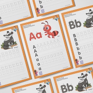 Cursive Alphabet Practice for Kids, Enriched With Animals A-Z - Etsy