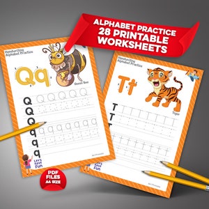 Cursive Alphabet Practice for Kids, Enriched With Animals A-Z - Etsy