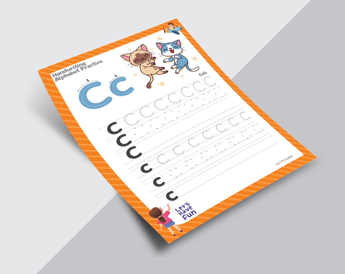 Cursive Alphabet Practice for Kids, Enriched With Animals A-Z - Etsy