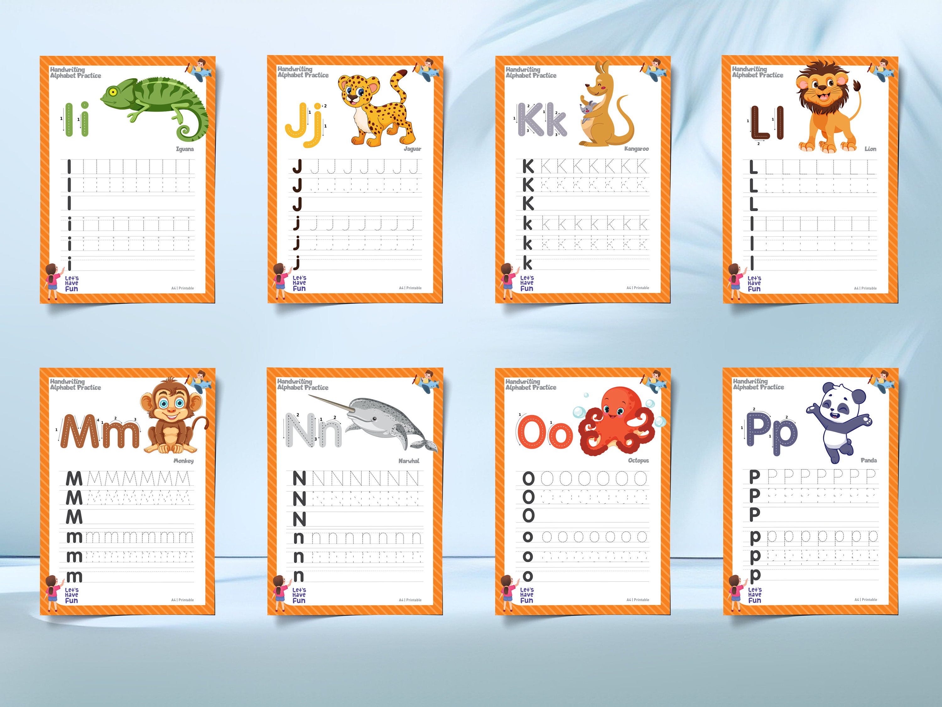 Cursive Alphabet Practice for Kids, Enriched With Animals A-Z - Etsy