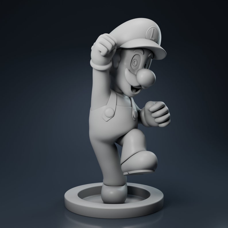 Luigi - Super Mario 3D STL File for 3D Printer, Action Figure, Print ...