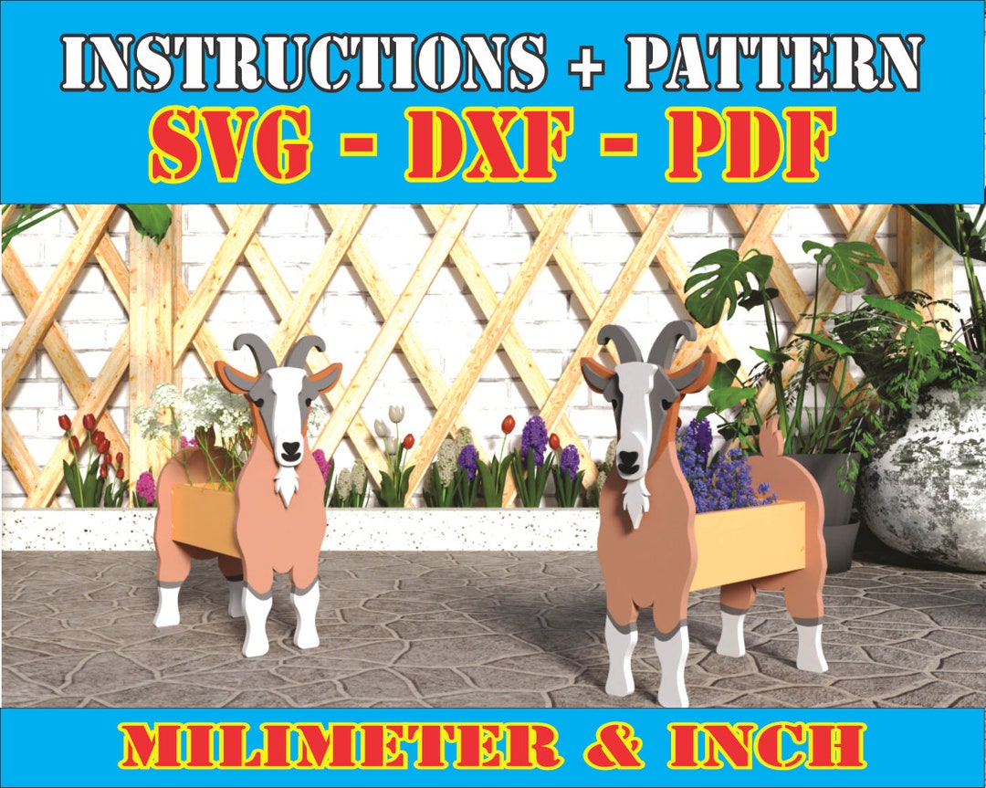 Goat Planter Woodworking Plans PDF SVG CNC 08 - Etsy
