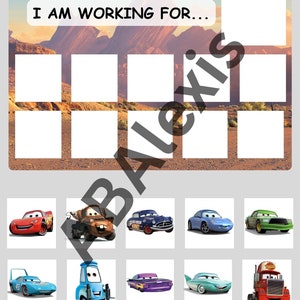 Pixar Cars Token Boards - Set of 5 & 10 Tokens - Etsy