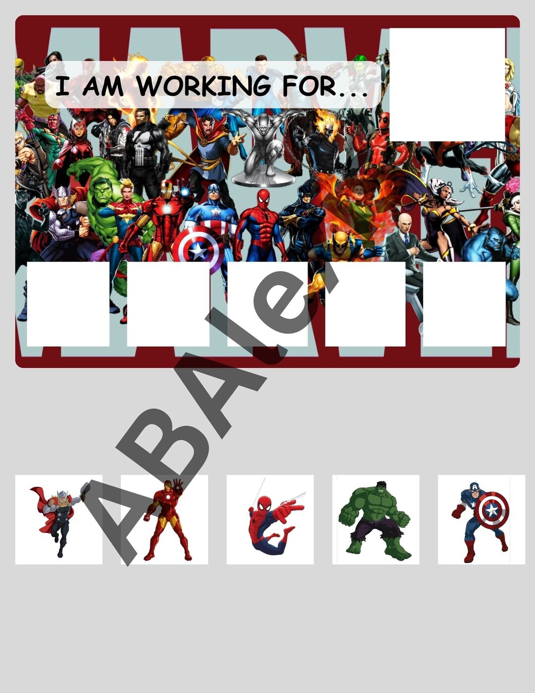 MARVEL Hero Token Boards - Set of 5 & 10 Tokens - Etsy
