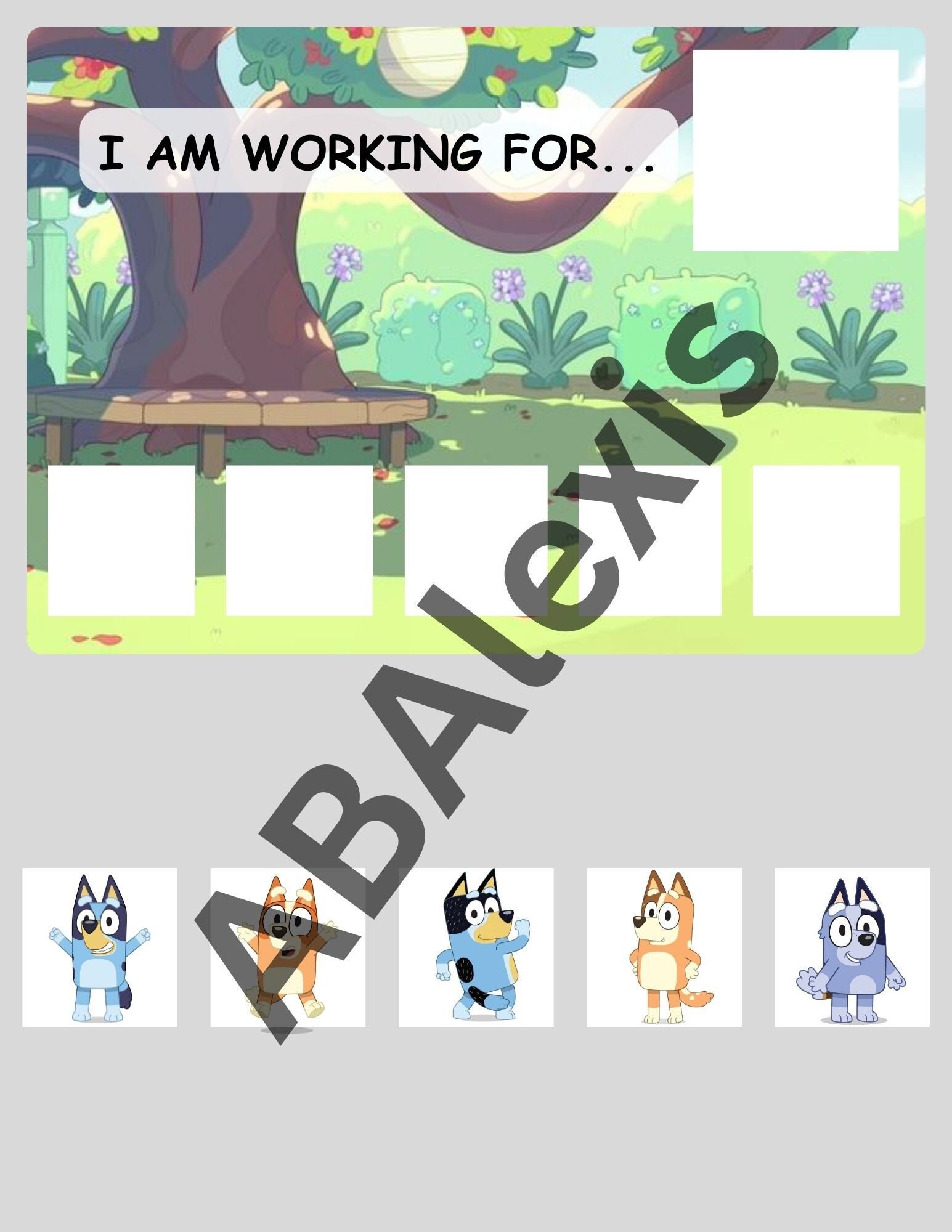 Bluey Token Boards - Set of 5 & 10 Tokens - Etsy