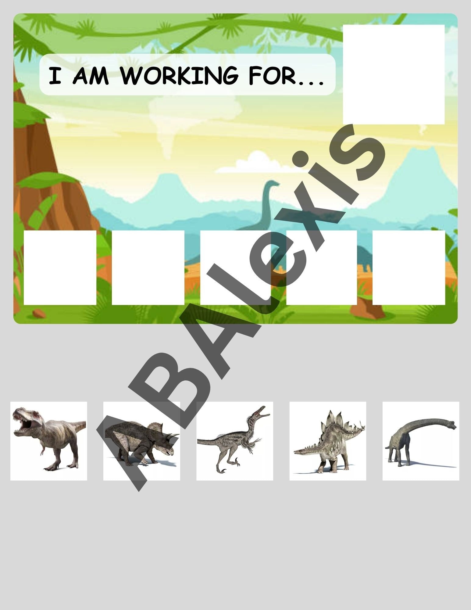 Dinosaur Token Boards - Set of 5 & 10 Tokens - Etsy