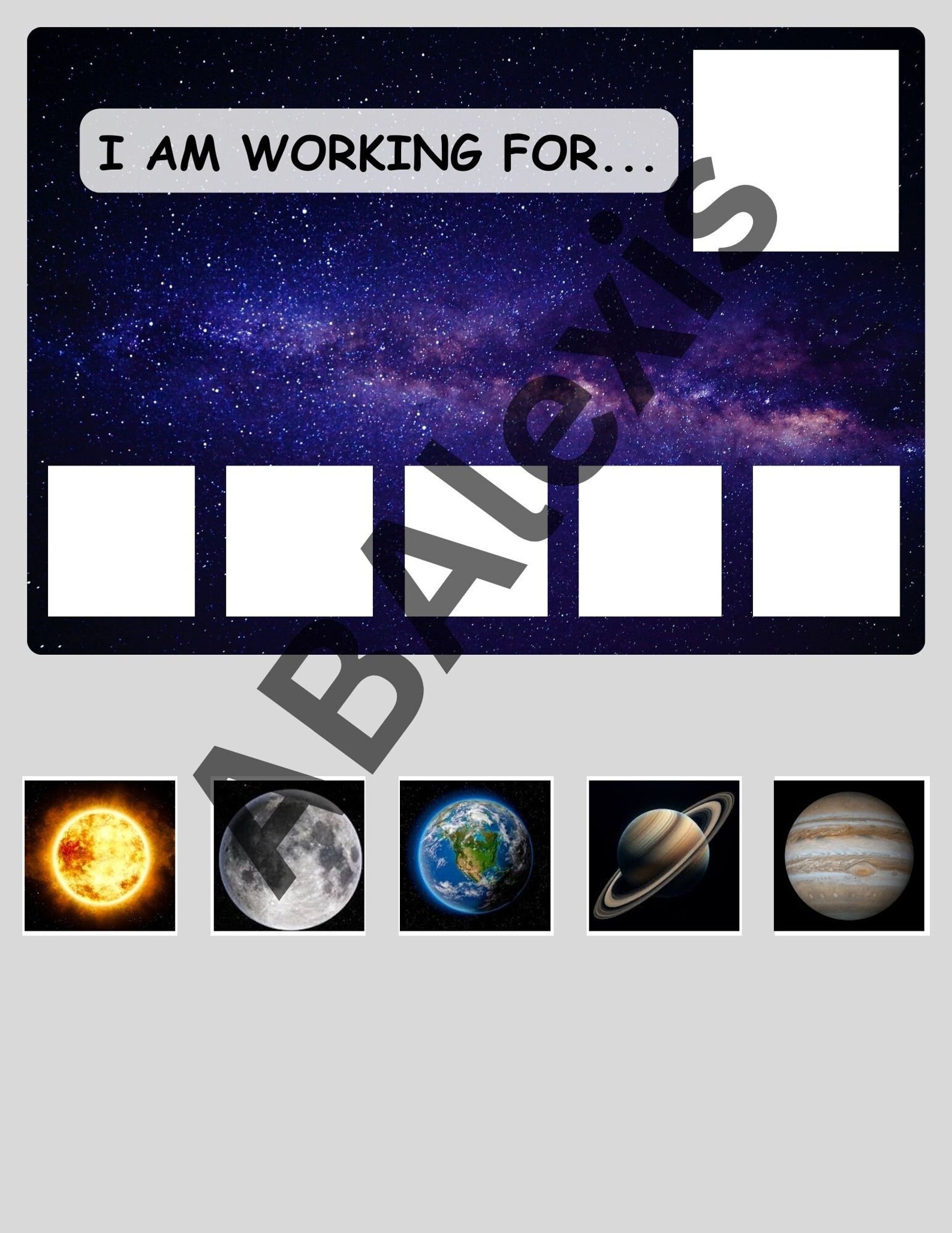 Planets Token Board - Set of 5 & 10 Tokens - Etsy