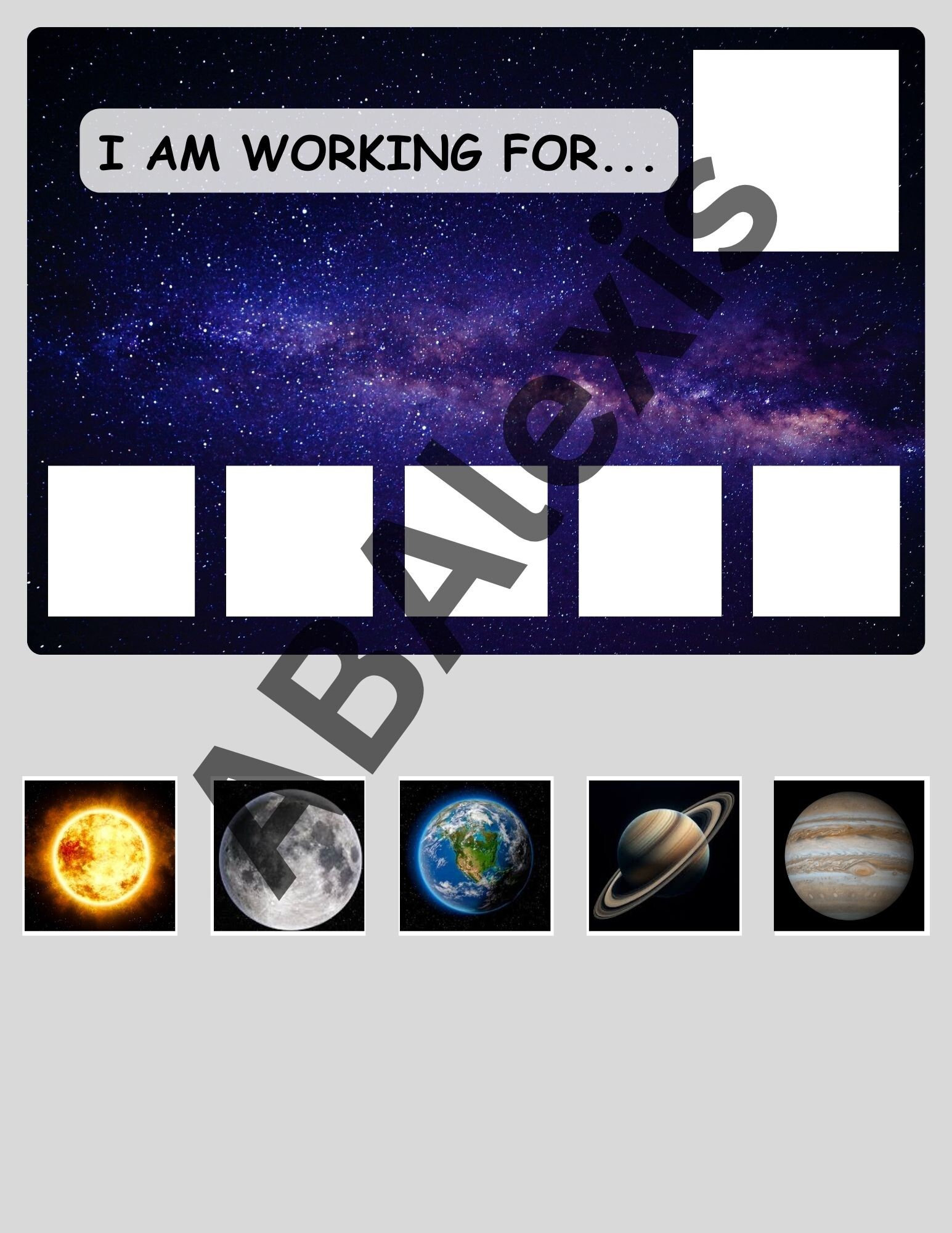 Planets Token Board - Set of 5 & 10 Tokens - Etsy