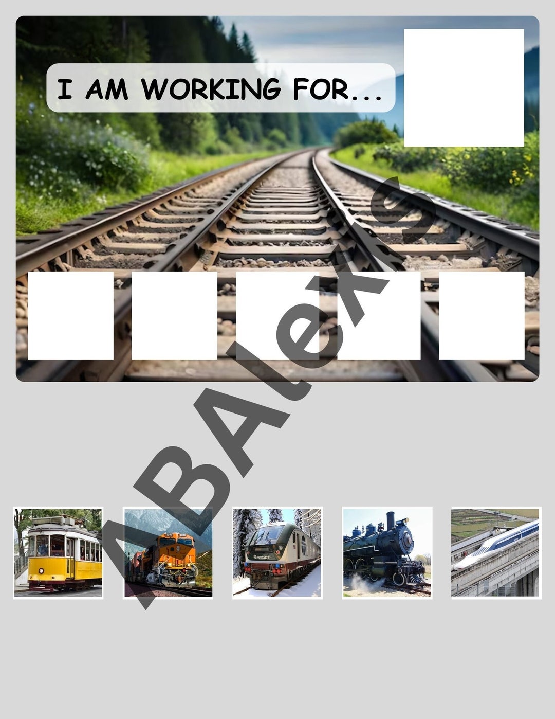 Trains Token Boards - Set of 5 & 10 Tokens - Etsy