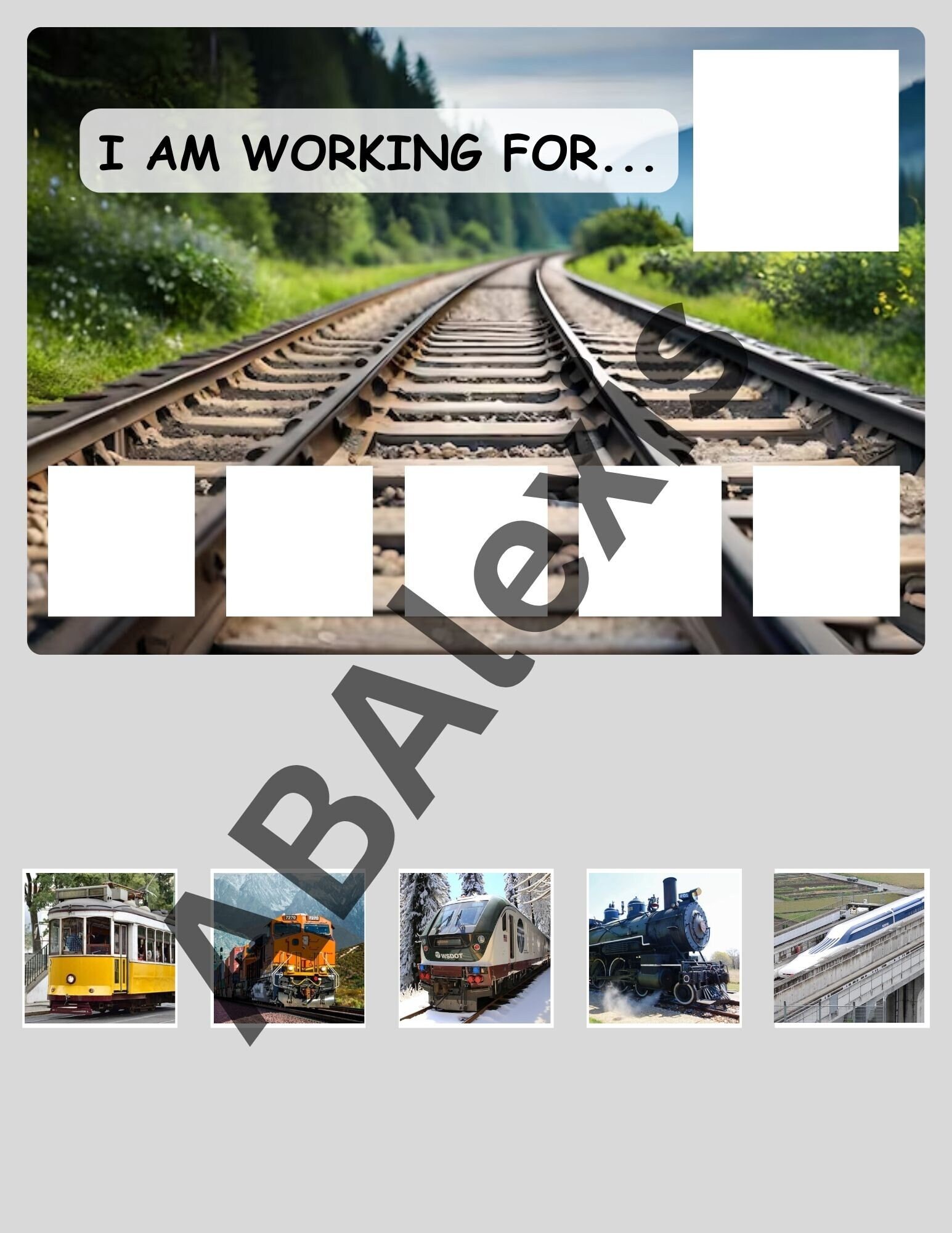 Trains Token Boards - Set of 5 & 10 Tokens - Etsy