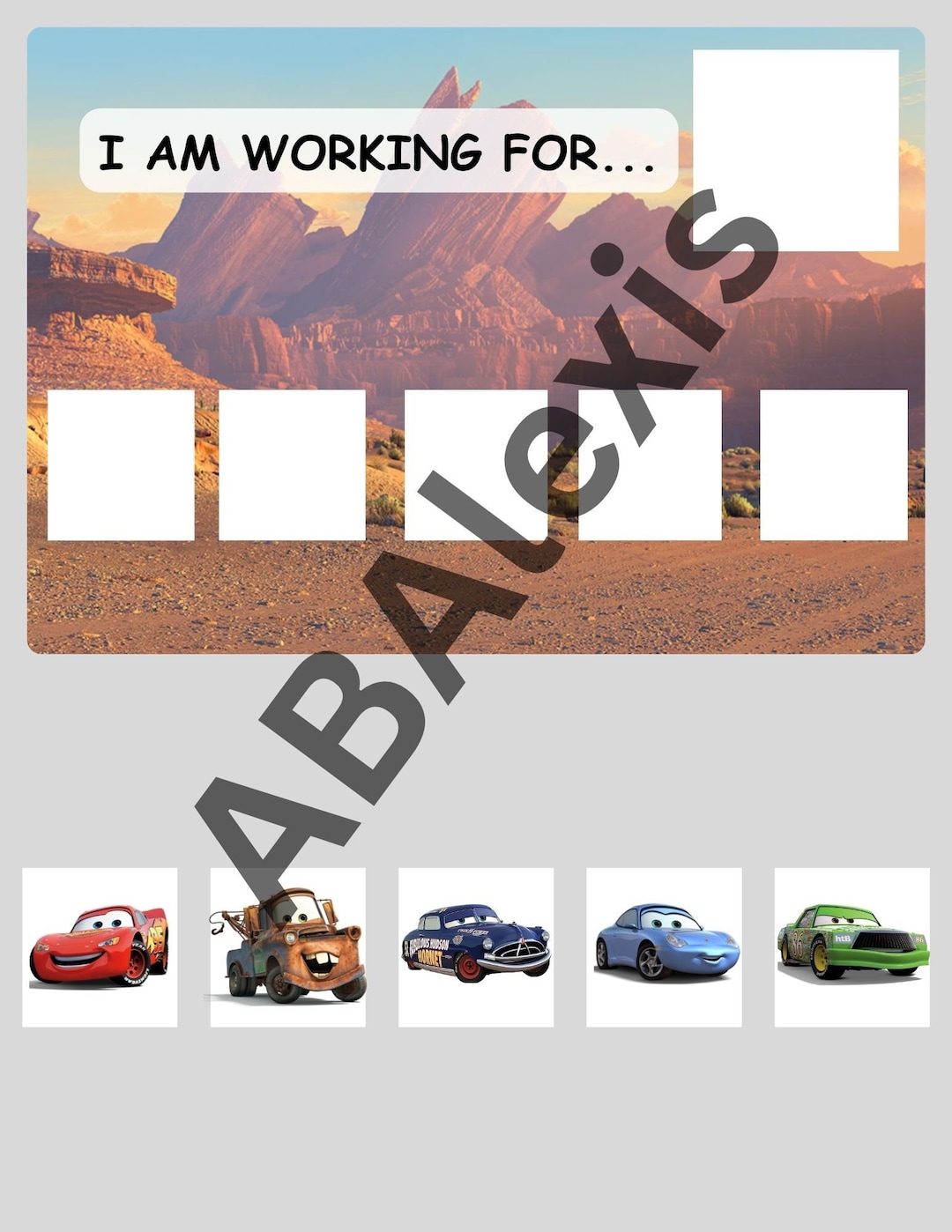 Pixar Cars Token Boards - Set of 5 & 10 Tokens - Etsy