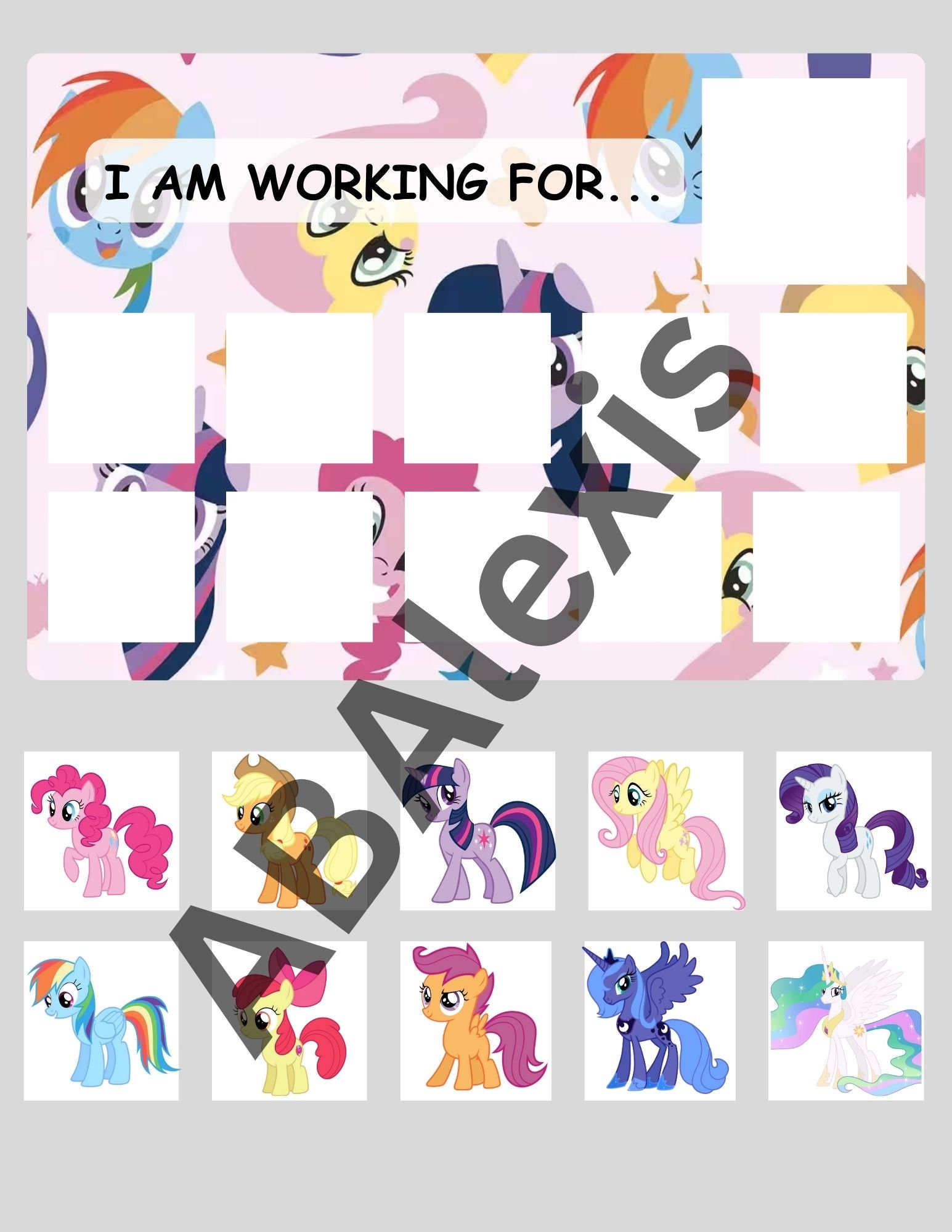 My Little Pony Token Boards - Set of 5 & 10 Tokens - Etsy