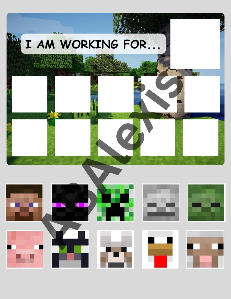 Minecraft Token Boards - Set of 5 & 10 Tokens - Etsy Australia