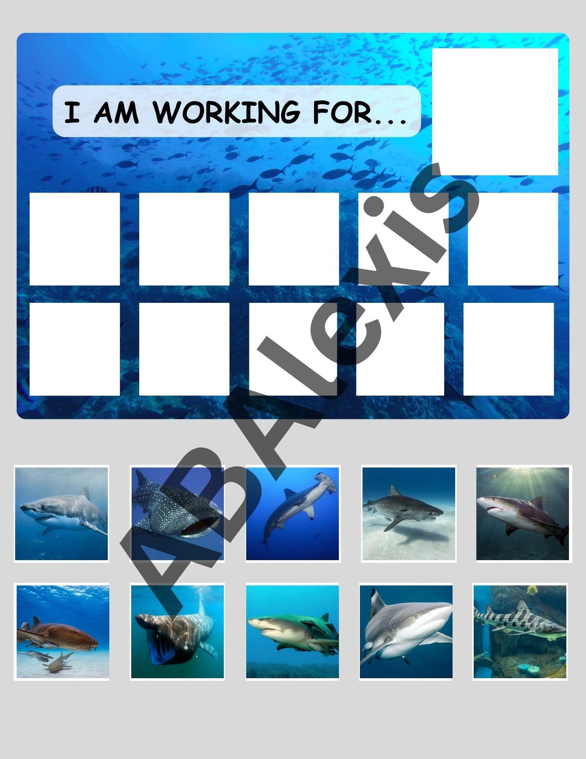 Sharks Token Boards - Set of 5 & 10 Tokens - Etsy